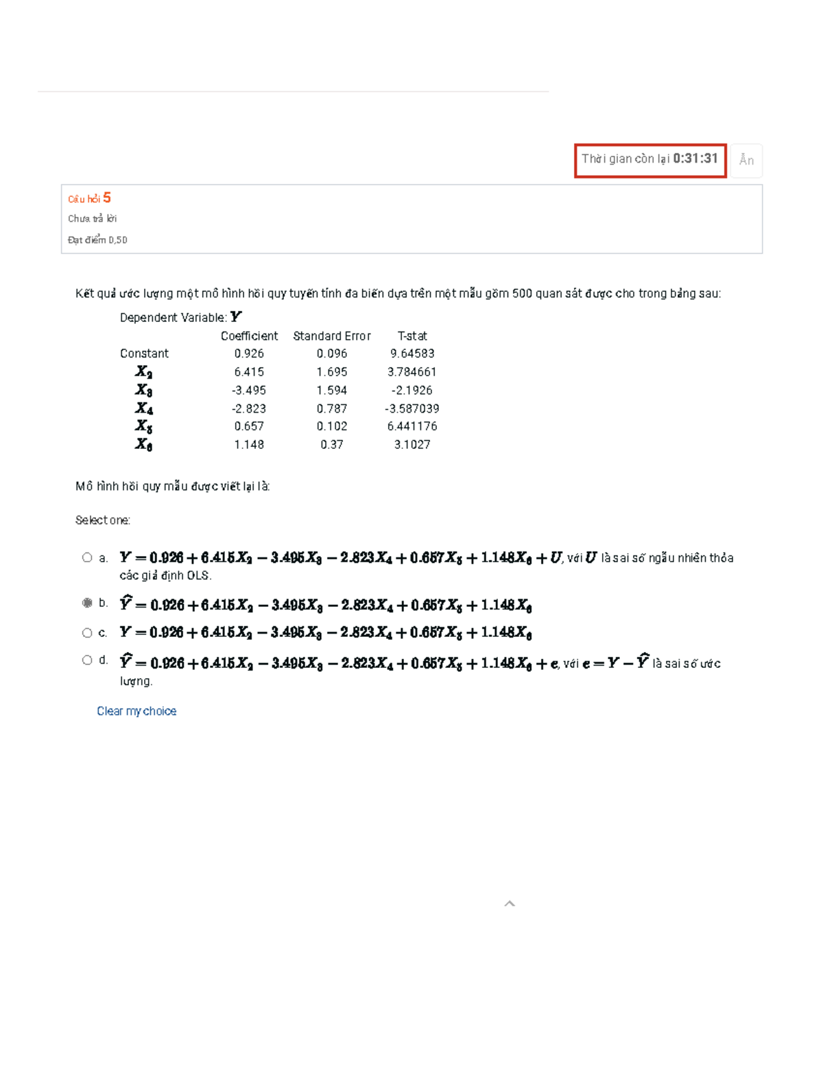 ĐỀ CẢI THIỆN GIỮA KỲ (trang 2 trên tổng số 5) UEL E-Learning 4 - Câu hỏi 5 Chưa trả lời Đạt điểm ...