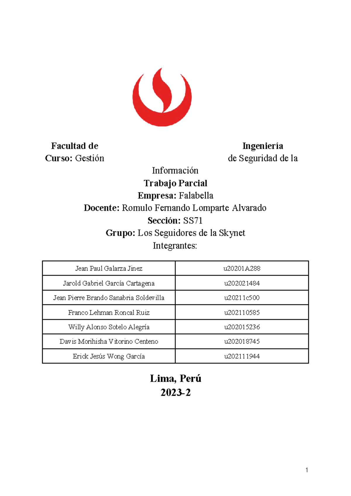 SS71 Gestion de Seguridad de Información Los seguidores de Skynet TF ...