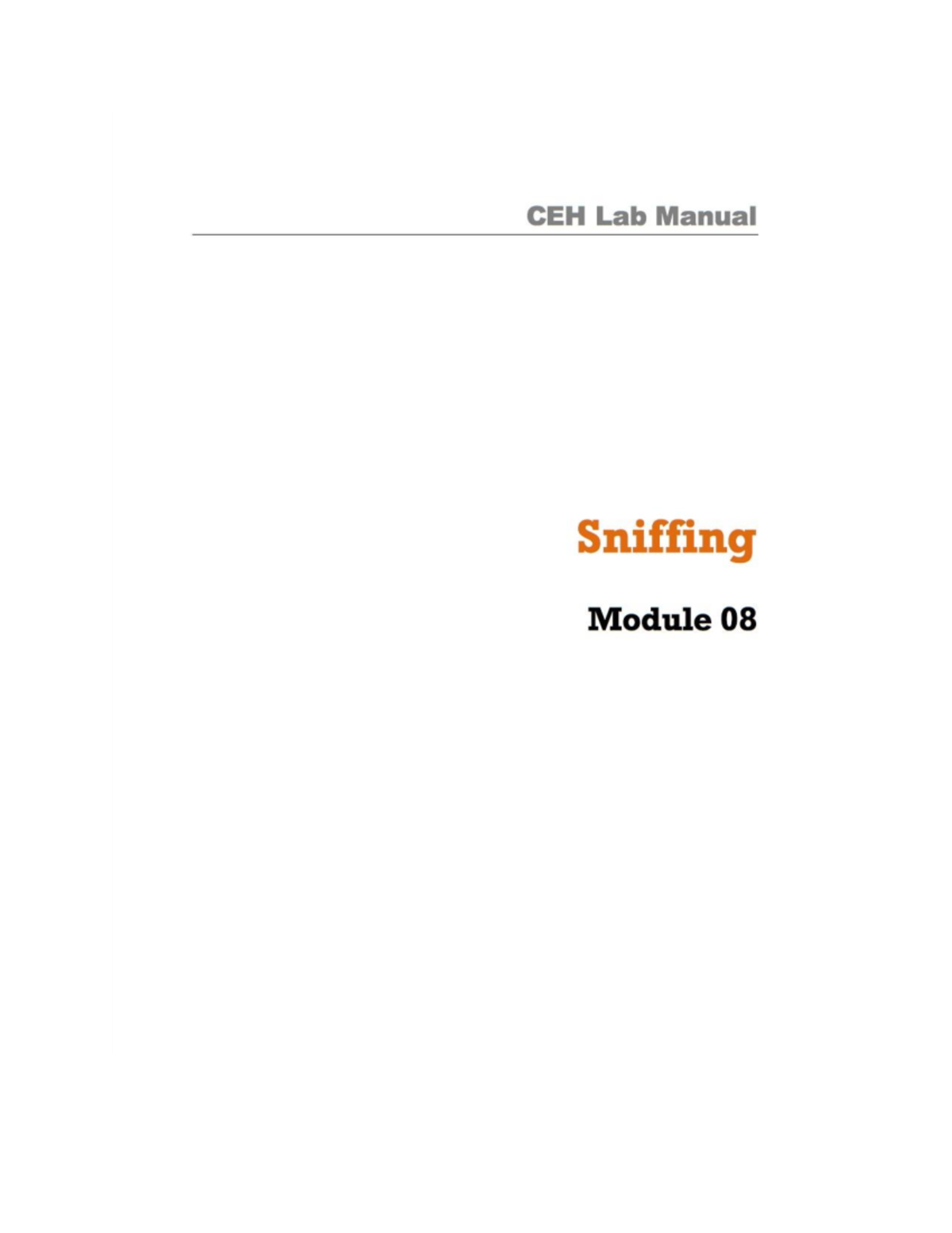 CEHv10 Module 08 Sniffing - CEH Lab Manual Sniffing Module 08 CEH Lab ...