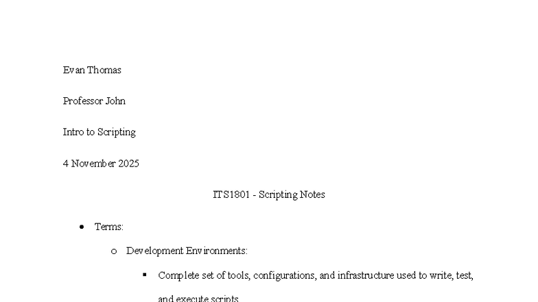 ITS1801 - Scripting Notes: Loops, Data Types, and Functions Explained ...