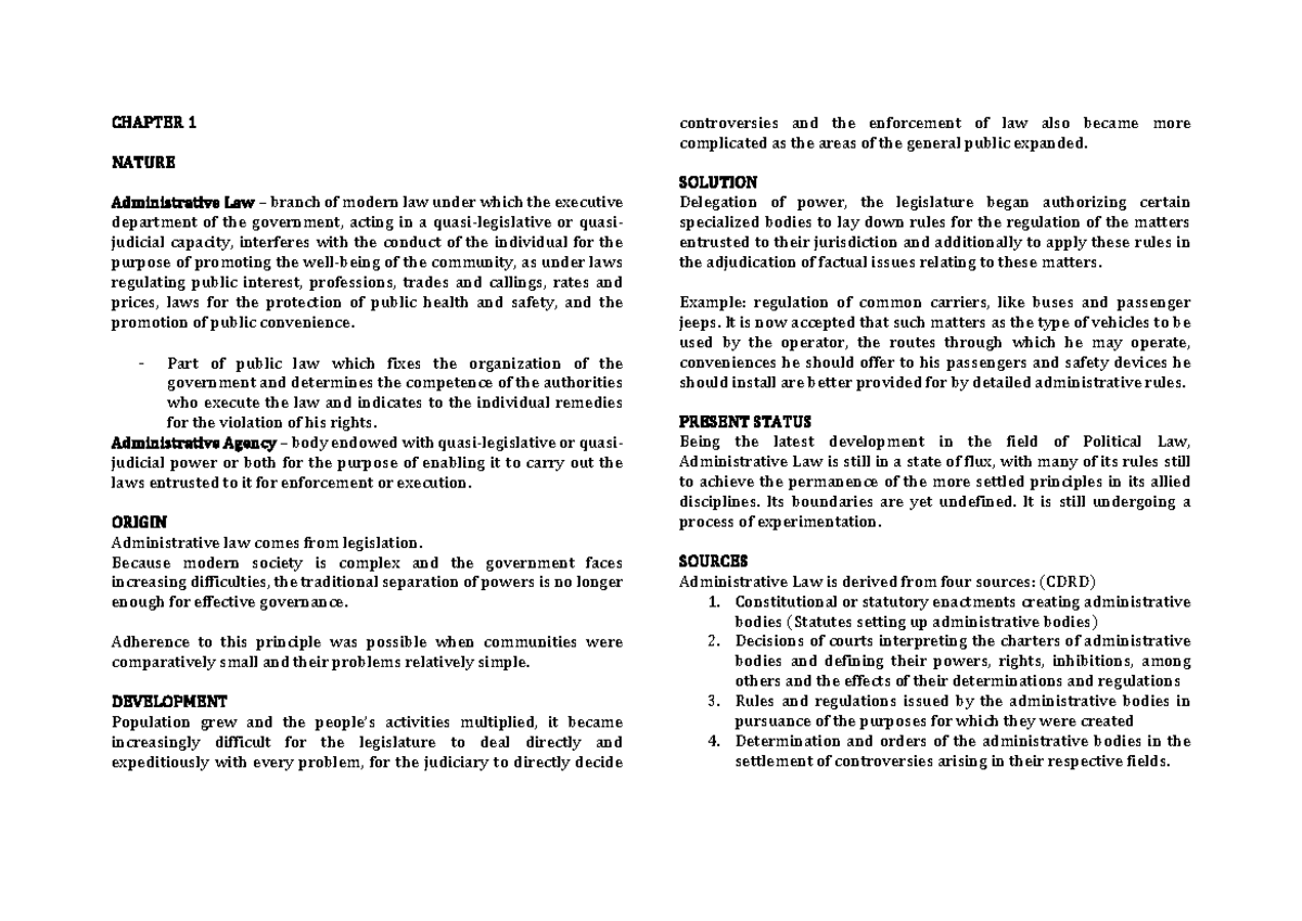 Administrative Law Overview: Key Concepts and Developments (LAW 101 ...