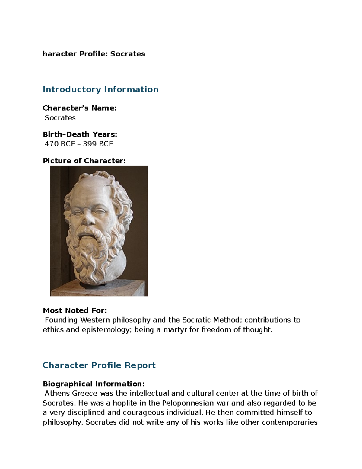 Character Profile: Socrates (Philosophy 101) - A Martyr for Thought ...