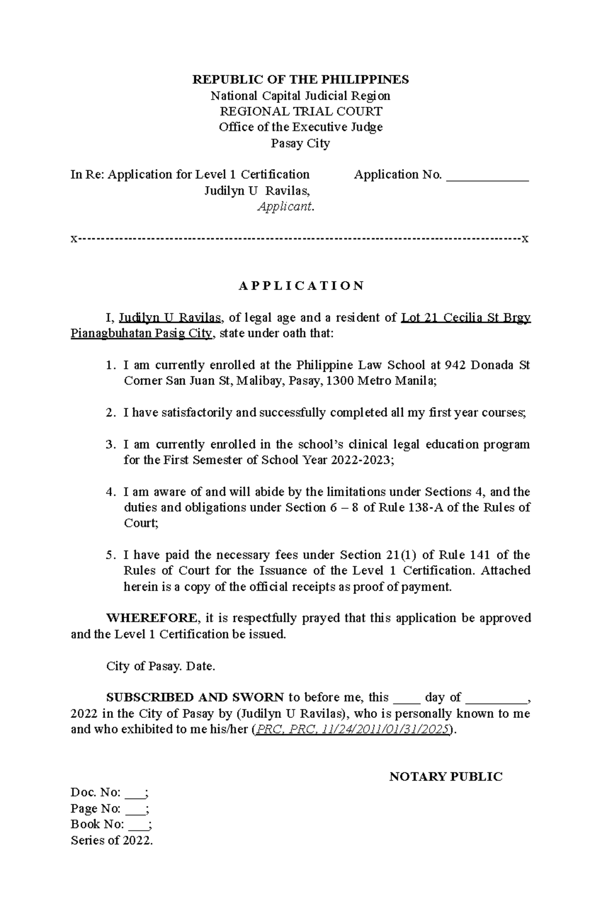 CLEP Level 1 Certification Application by Judilyn U Ravilas - Studocu