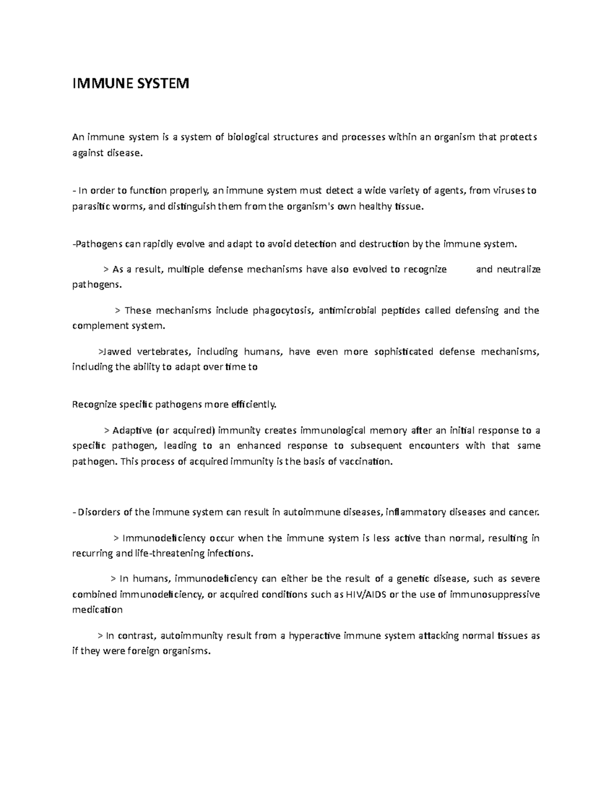 Immune System (Human Anatomy) - IMMUNE SYSTEM An immune system is a ...