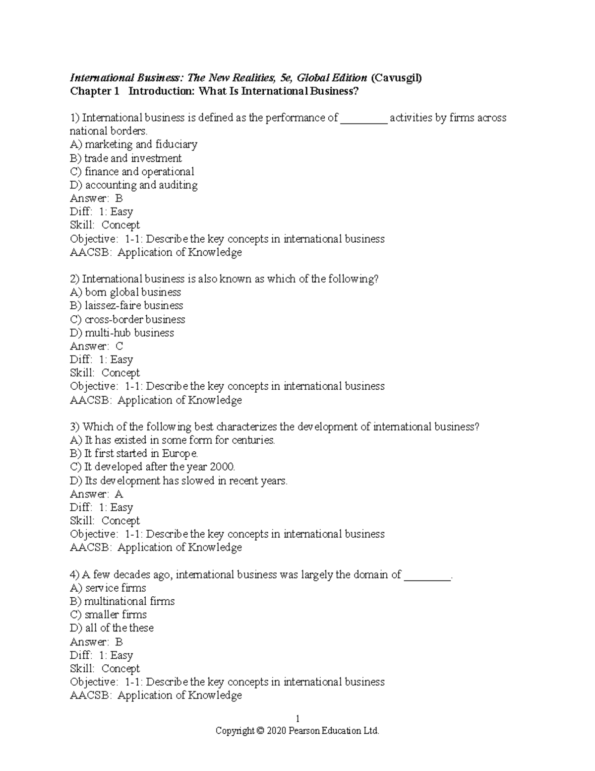 Chapter 1 - MGT 440 - International Business: The New Realities, 5e ...