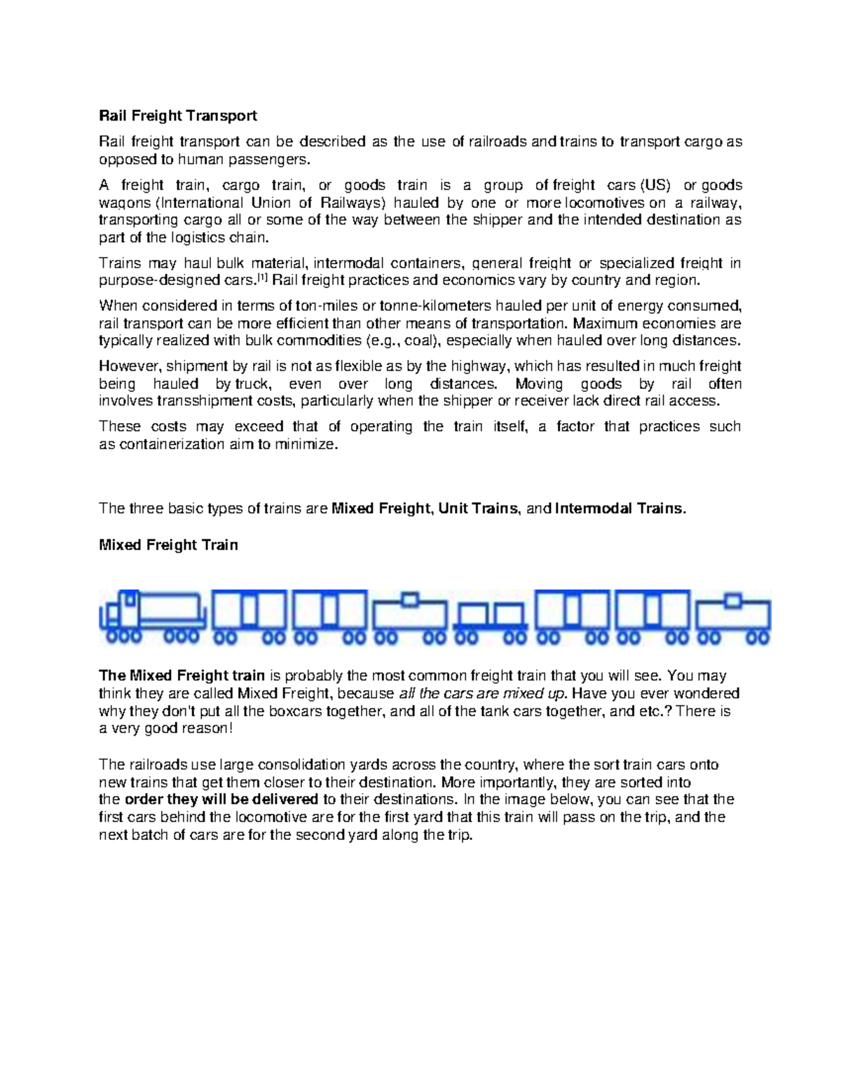 Types of Rail Freight Transport: Mixed, Unit, and Intermodal Explained ...
