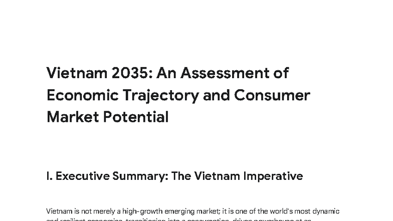 Vietnam 2035: Economic Growth & Consumer Market Insights - Studocu