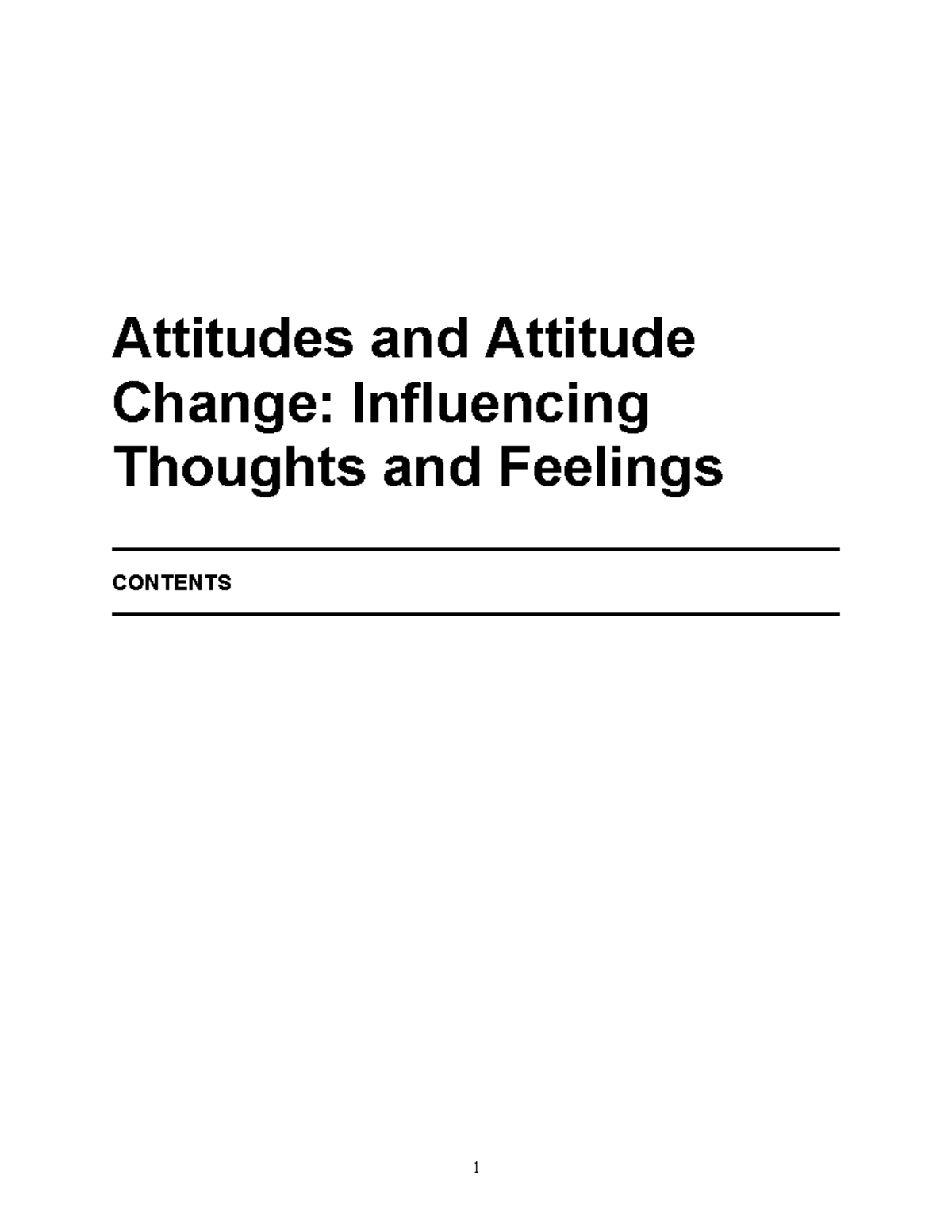 Attitudes and Attitude Change: Key Concepts and Insights - Studocu