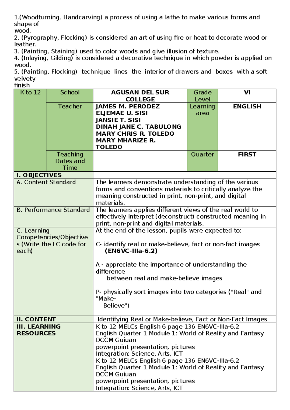 DLP- Explicit Teaching: Understanding Real vs. Make-Believe in English ...
