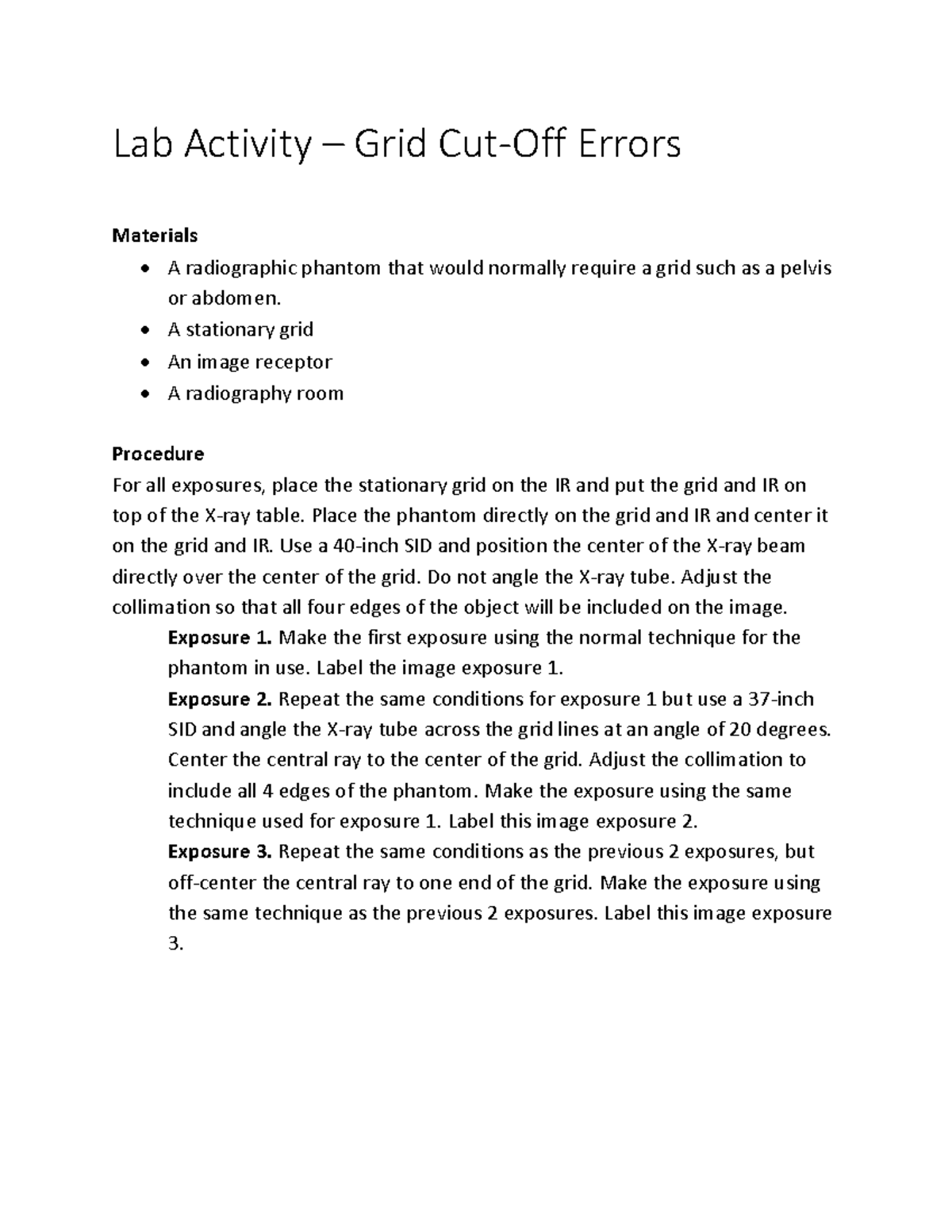 Lab Activity: Grid Cut-Off Errors Analysis (RAD 101) - Studocu
