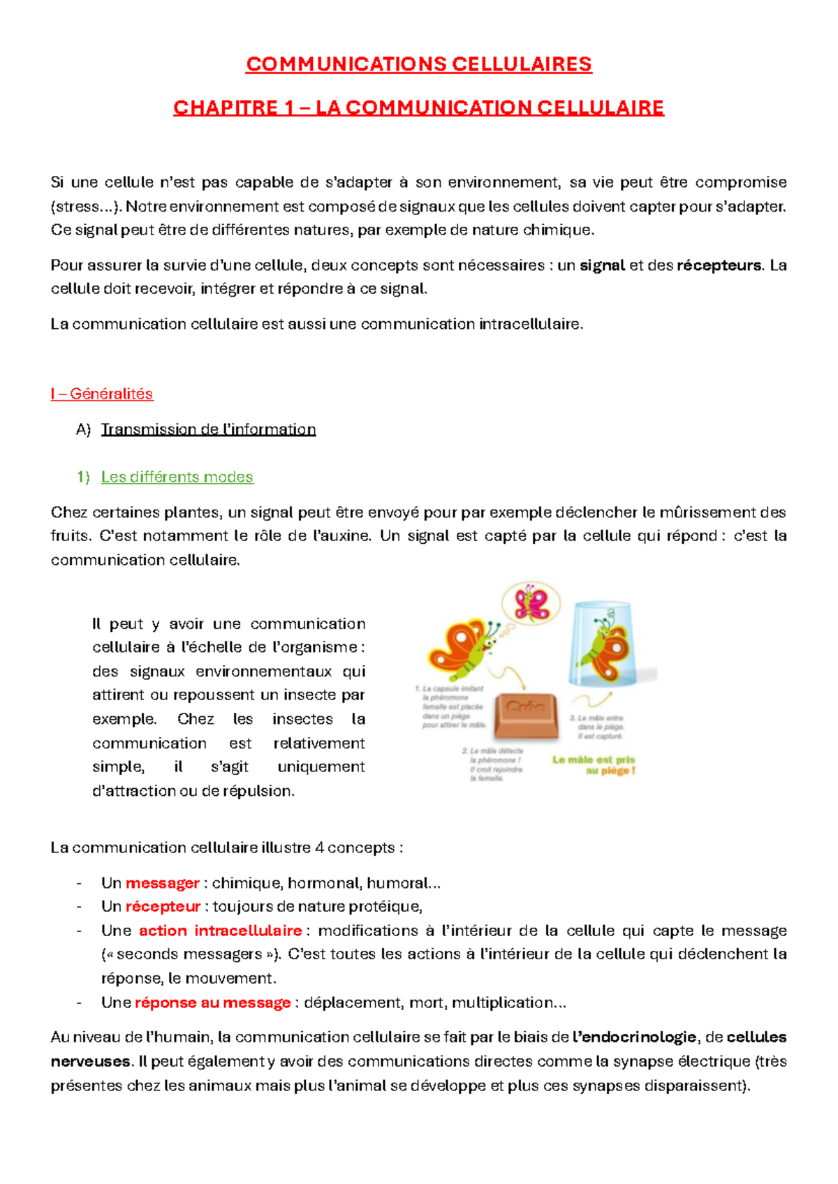 COMMUNICATION CELLULAIRE - CHAPITRE 1 - Cours Complet (COMM 101) - Studocu