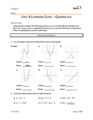 Pre-Calculus - Grade: 12 - High School - Canada - Studocu