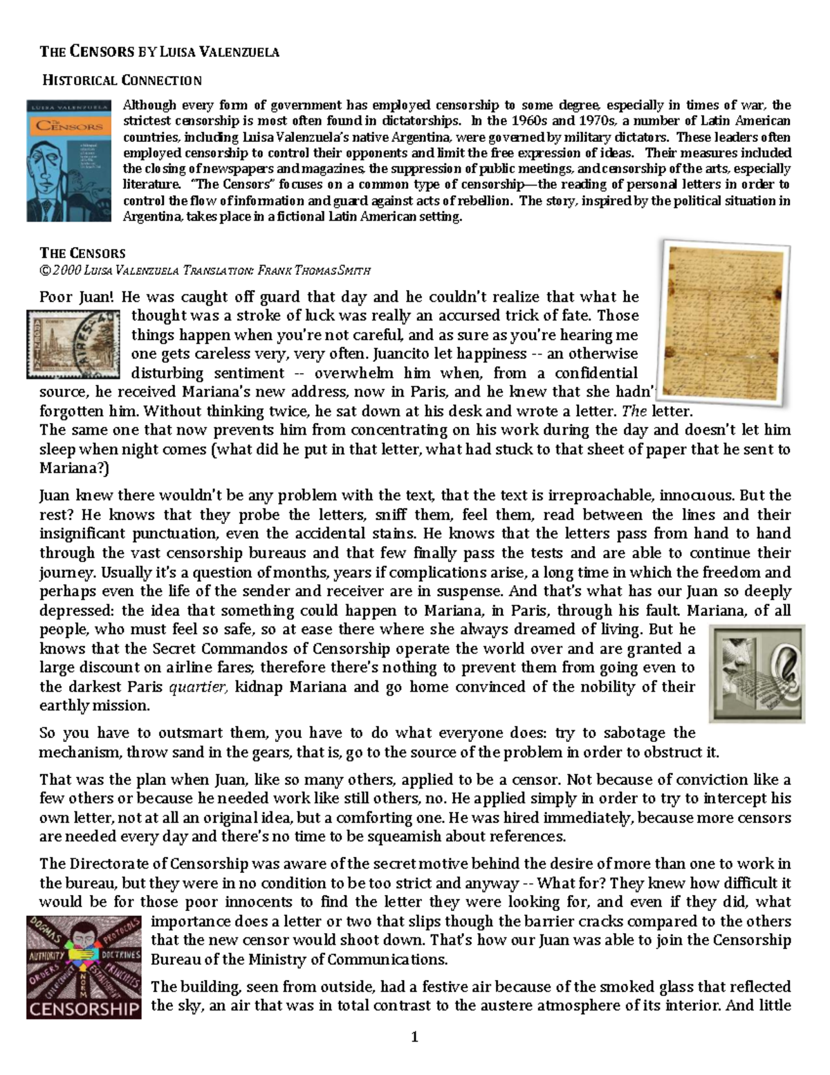 The Censors: Historical Context and Analysis of Luisa Valenzuela's Work ...