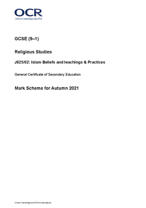 AQA A 8062 RS GCSE Year 11 Full Work Booklet: Christianity, Islam ...