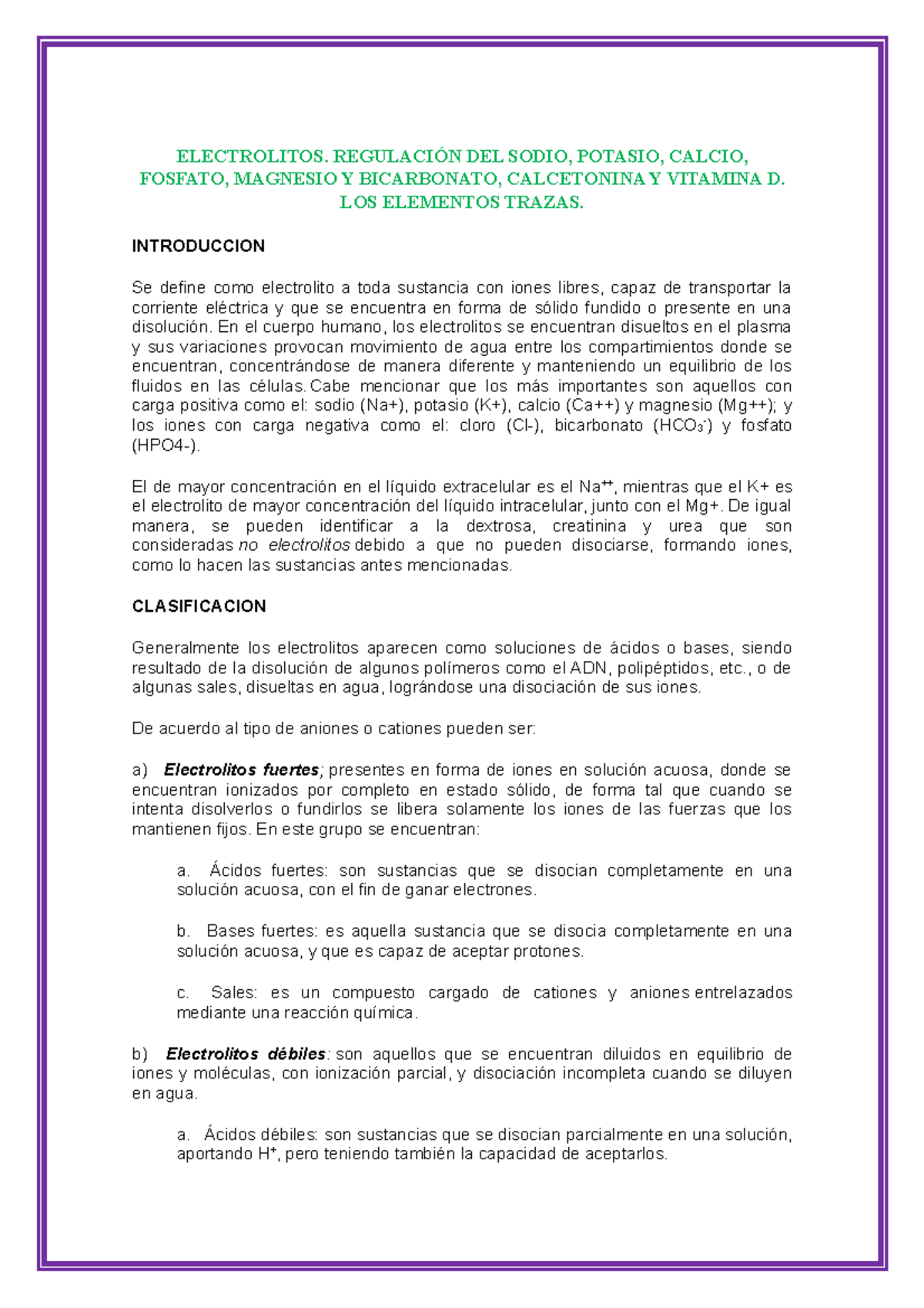 Electrolitos y Su Regulación: Sodio, Potasio, Magnesio en el Cuerpo ...