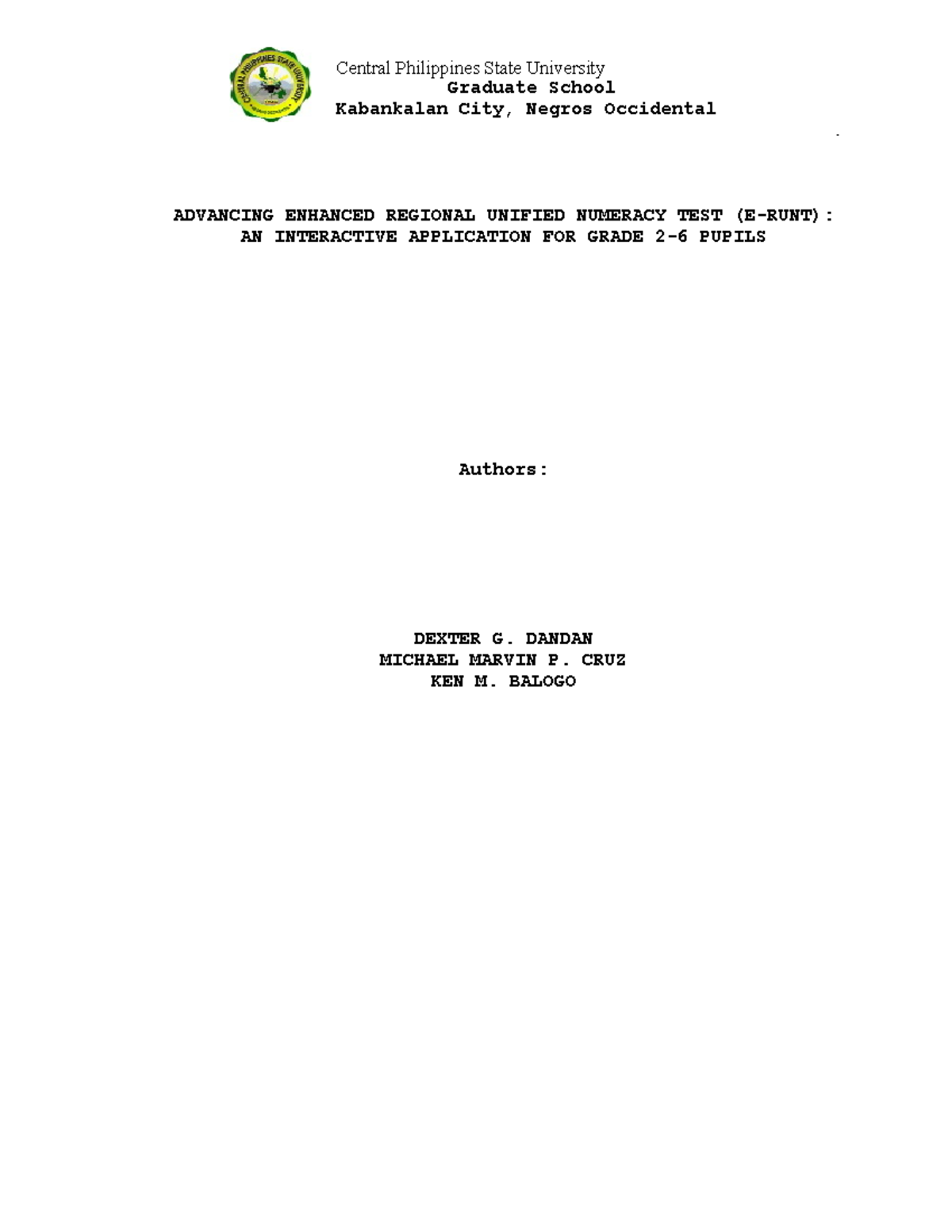 Advancing E-RUNT: An Interactive App for Grade 2-6 Numeracy Skill ...