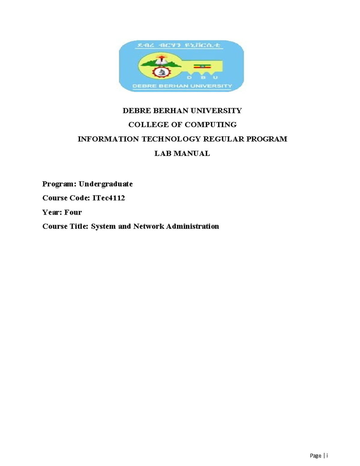 ITec 4th Year System & Network Administration Lab Manual - Studocu