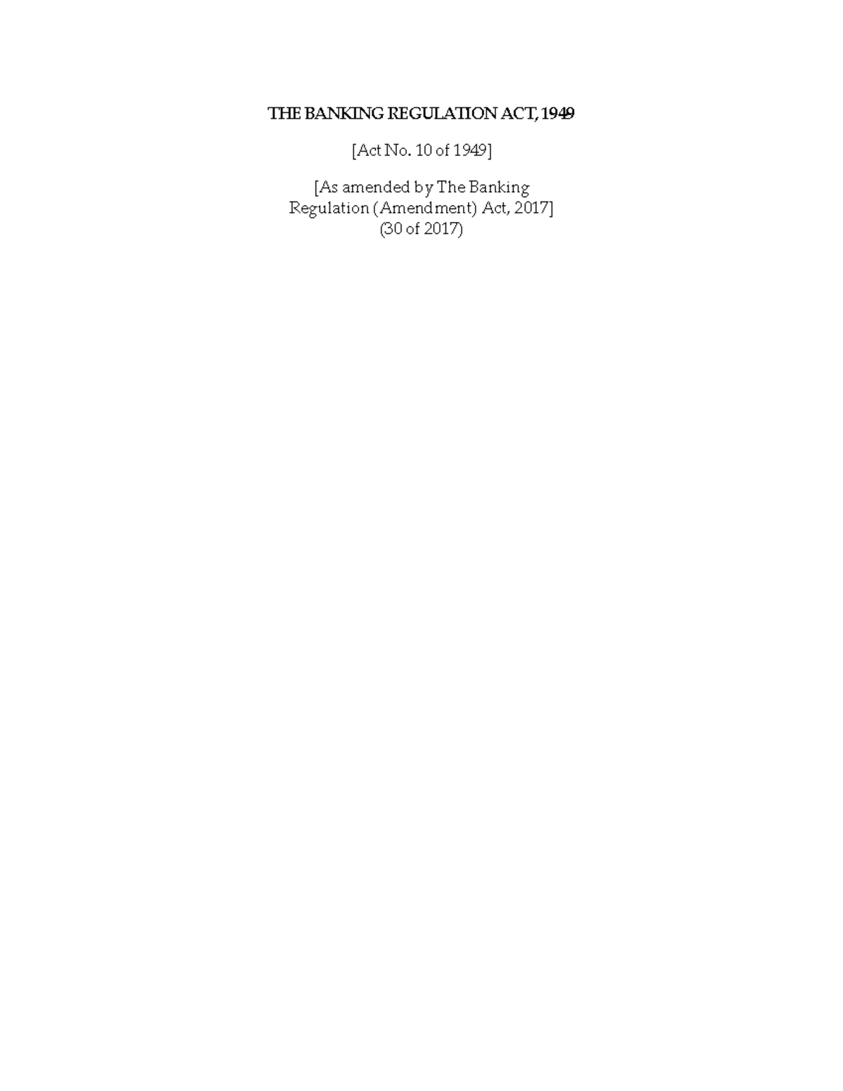 Banking Regulation Act 1949: Comprehensive Overview and Amendments ...