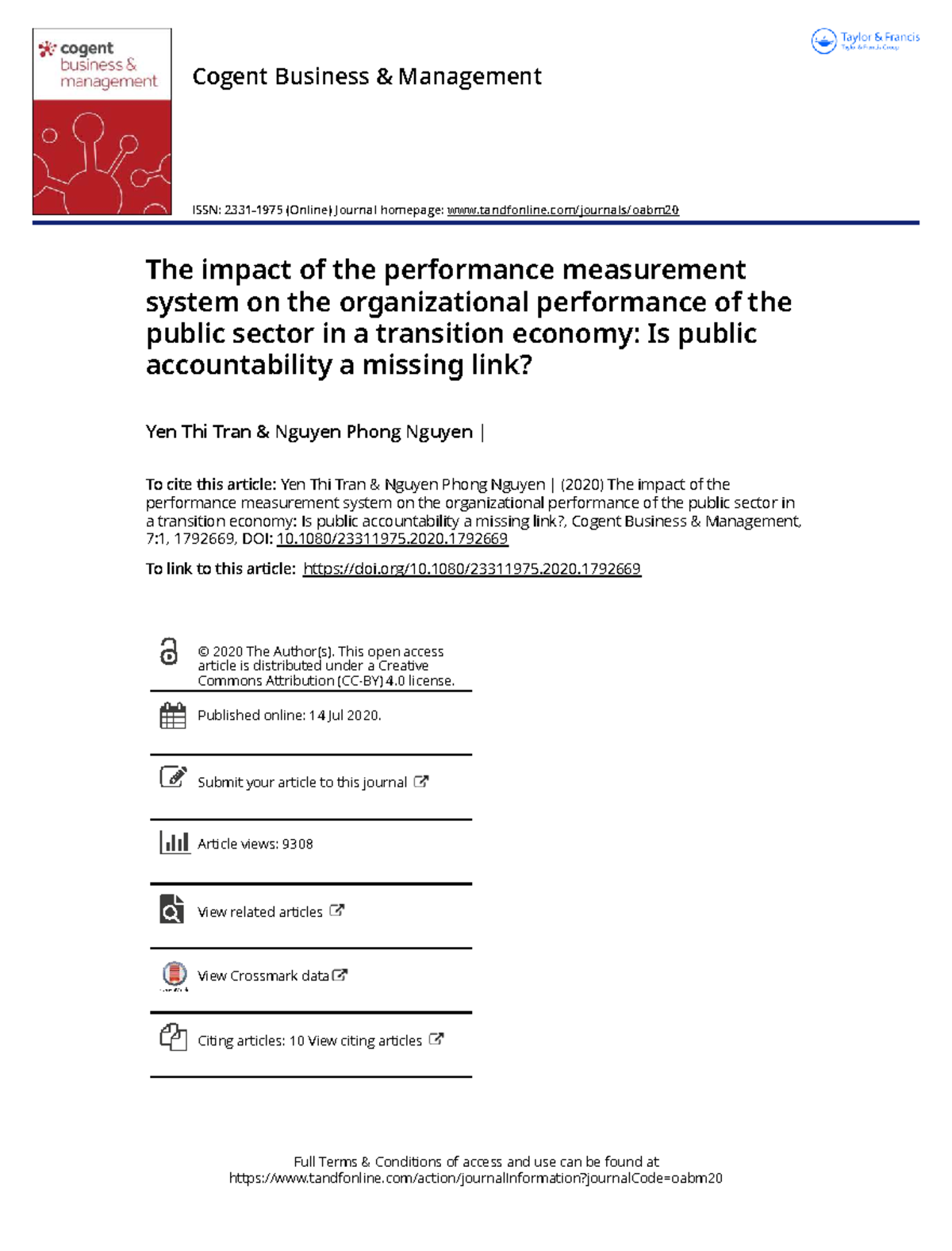 VN-Impact of Performance Measurement Systems on Public Sector ...