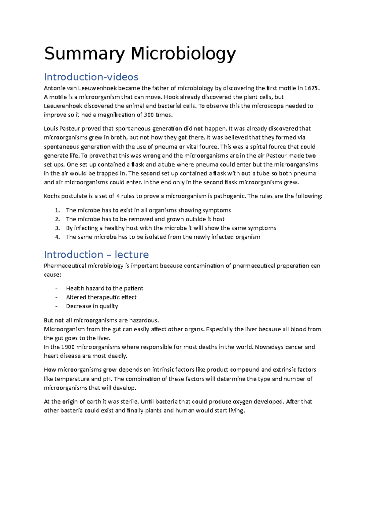 Microbiology Summary (Course Code: BIO101) - Key Concepts and Insights - Studeersnel