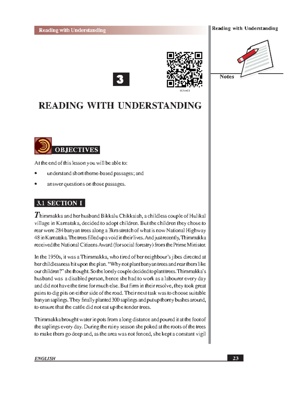 302EL3 - Nios English Reading Comprehension Chapter 3 Notes - Studocu