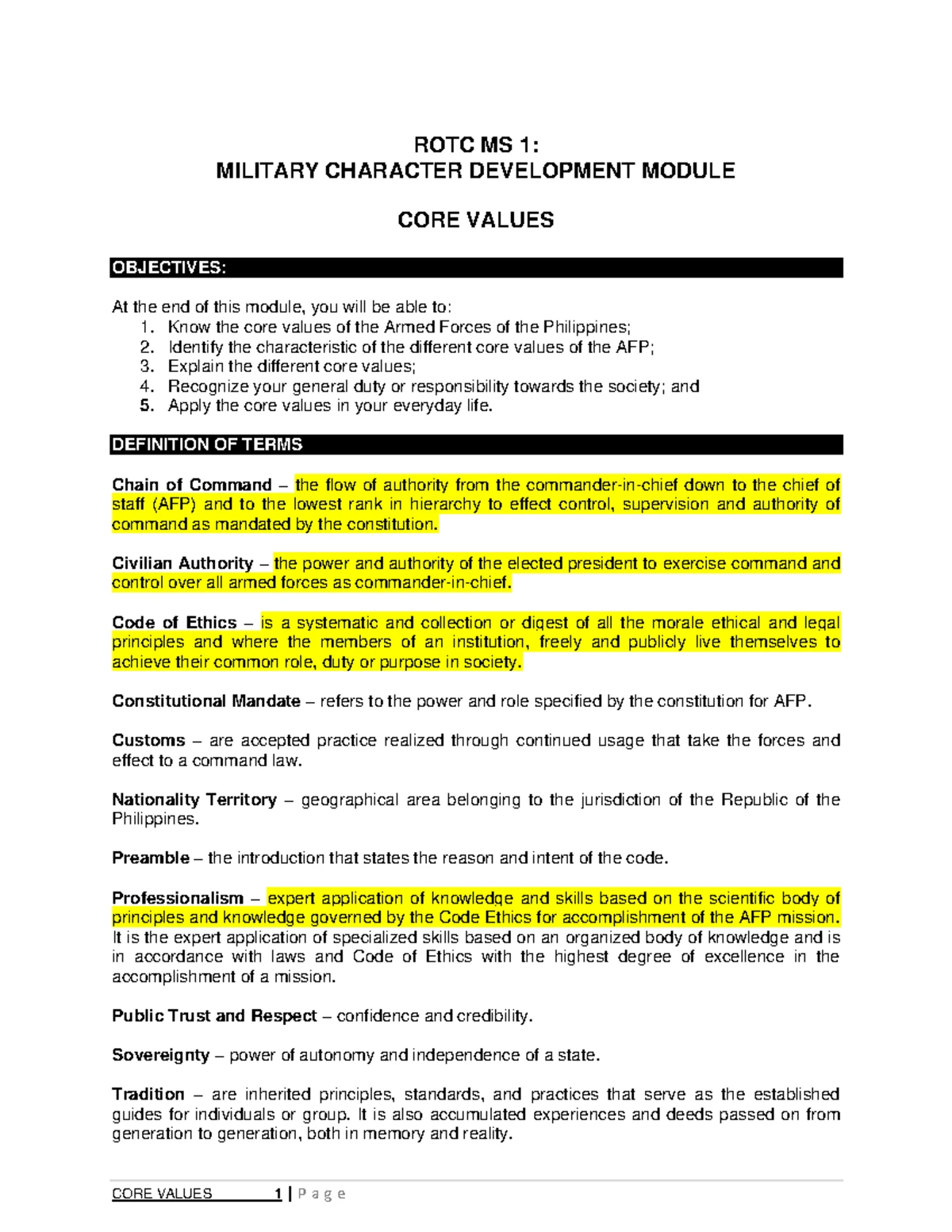6 Drills AND Cermonies - ROTC - ROTC MS 1: MILITARY CHARACTER ...