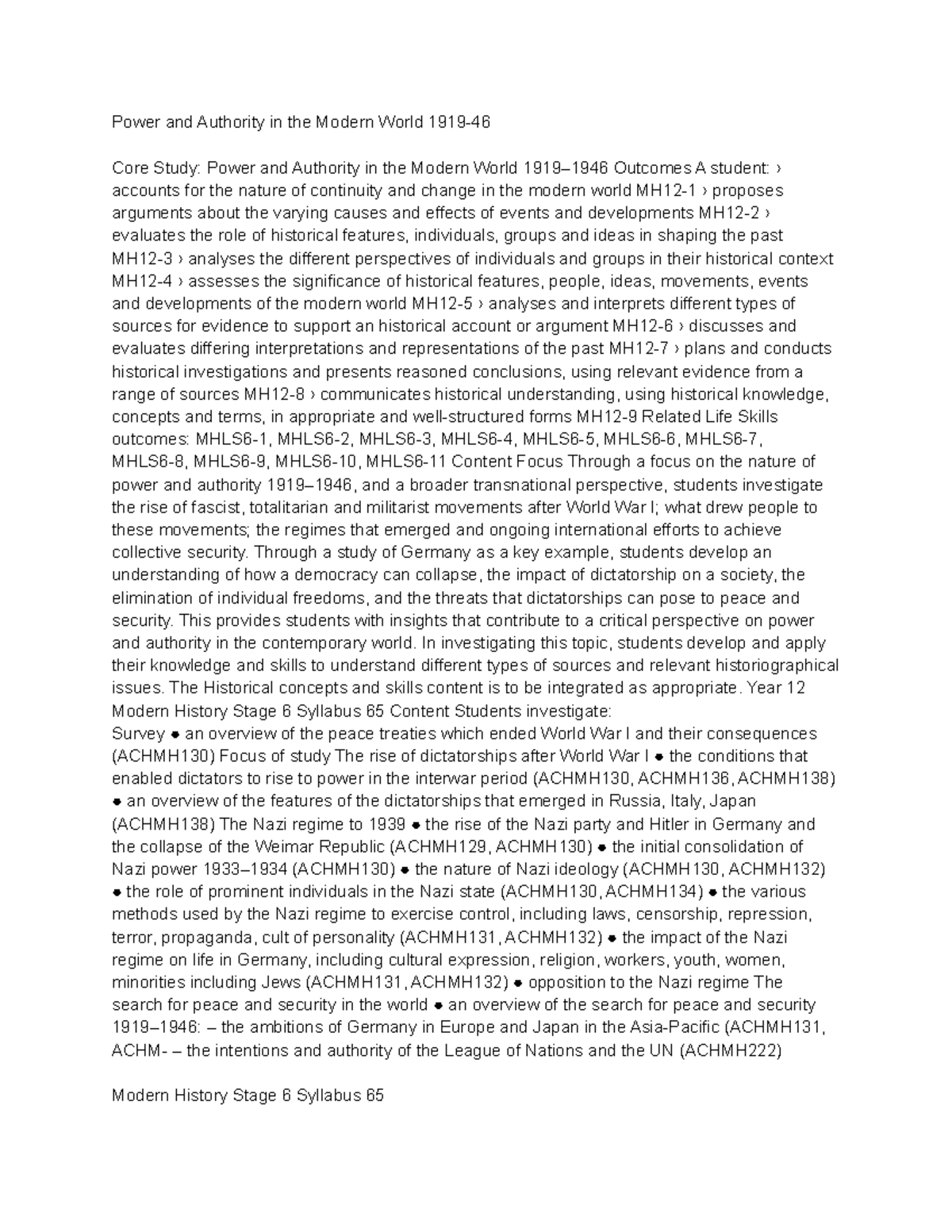 MH12 Power & Authority in the Modern World 1919-46: A Critical Analysis ...