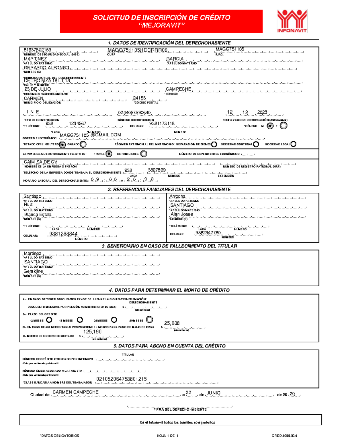 Solicitud de Crédito Mejoravit - Formulario Completo - Studocu