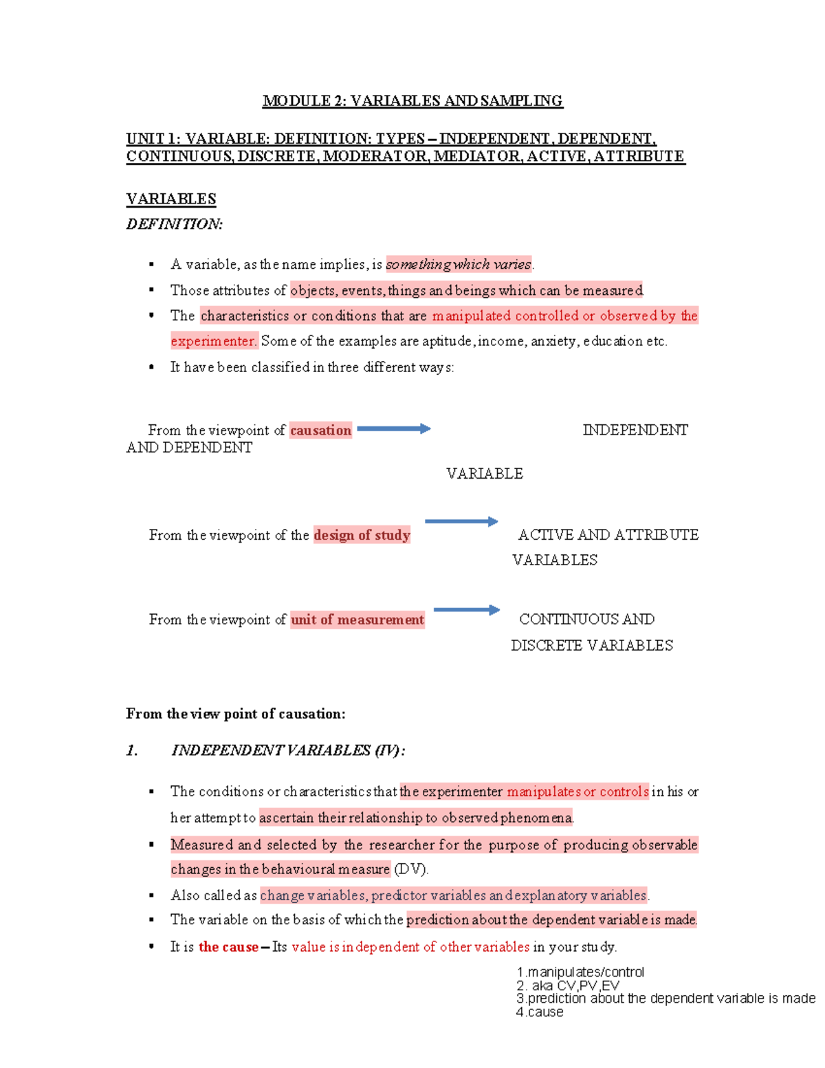 Research Methodology: Module 2 - Variables & Sampling Techniques - Studocu