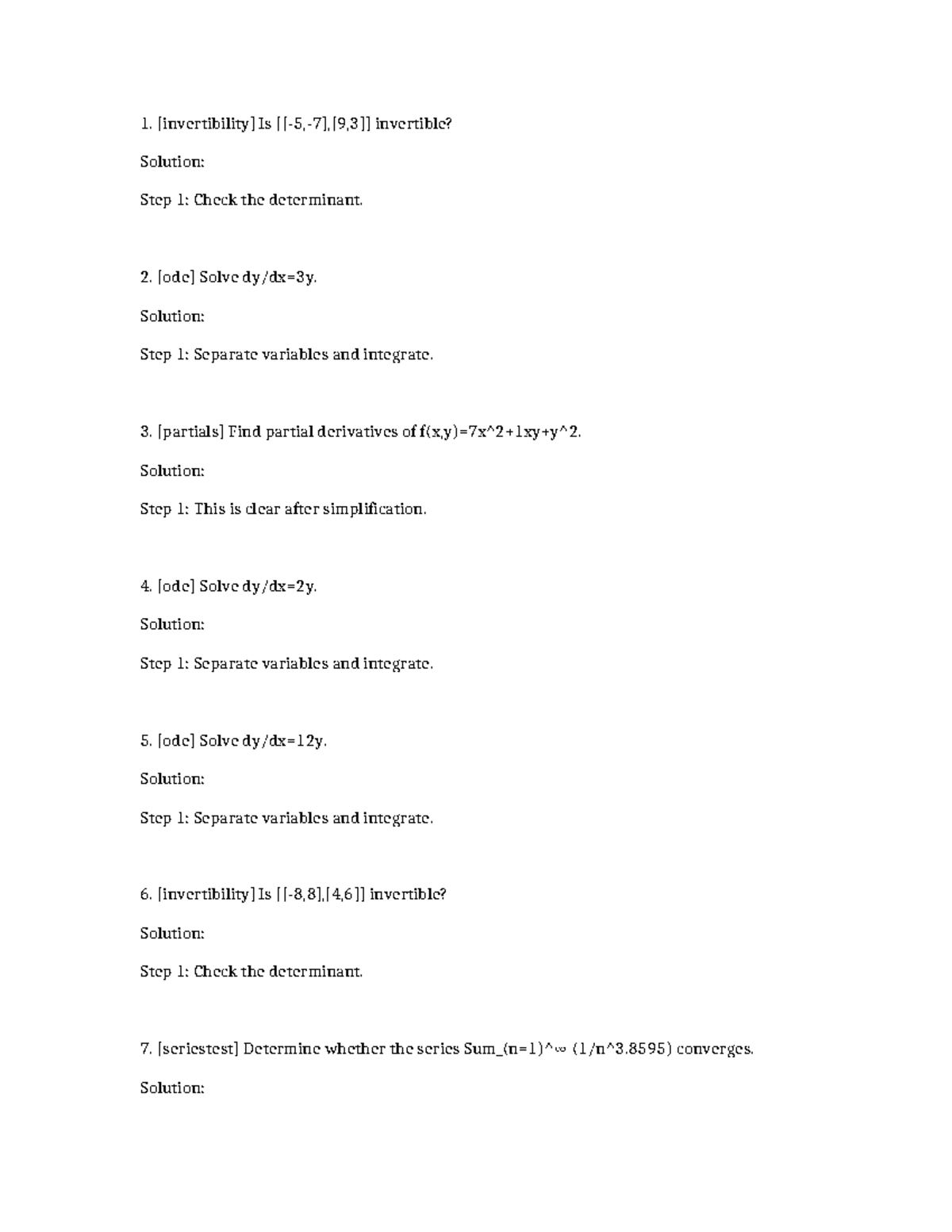 Math 1222 & 1173: Invertibility & Series Convergence Solutions - Studocu