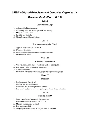 CS 3351 Digital Principles & Computer Organization – Past Year QP ...