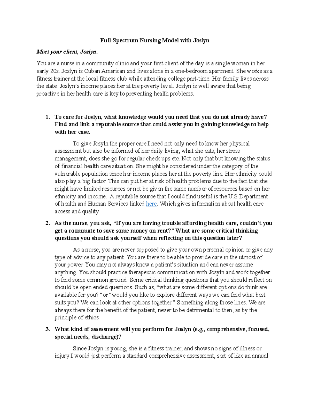 Full Spectrum Nursing Model with Josyln - Full-Spectrum Nursing Model ...