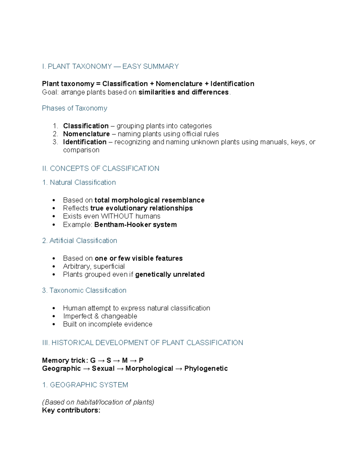 PLANT TAXONOMY SUMMARY & TREE IDENTIFICATION METHODS (122 Agroforestry ...