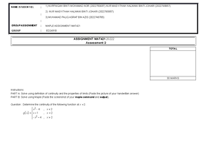 Calculus I - UiTM - Studocu