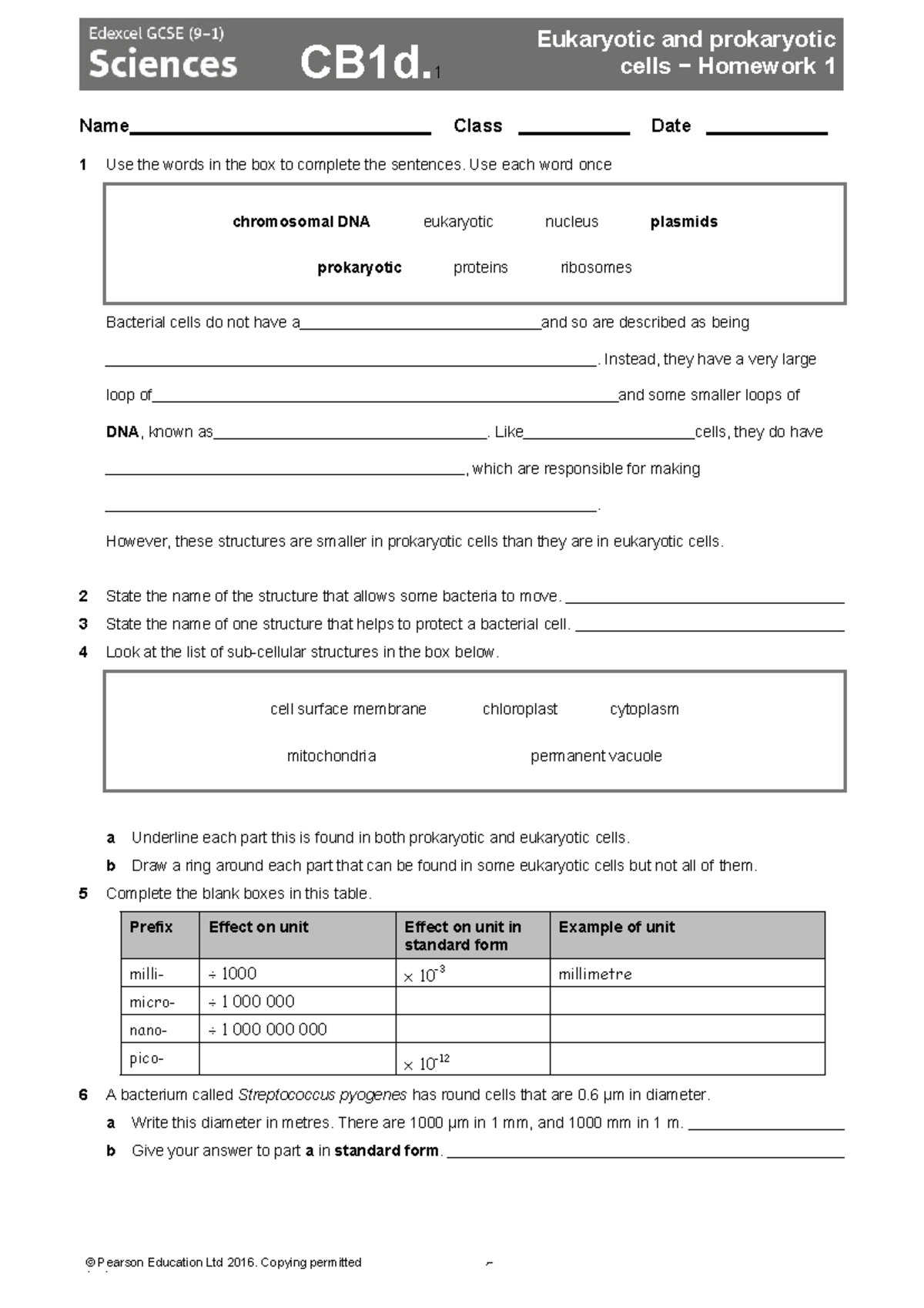CB1d.1 Prokaryotic & Eukaryotic Cells - Bacteria Homework Assignment ...