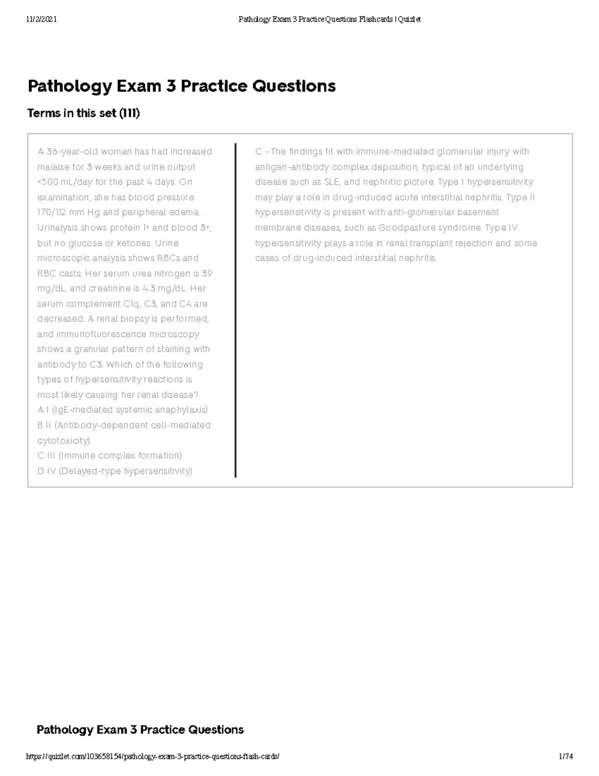 Pathology Exam 3 Practice Questions with Case Scenarios and Answers ...
