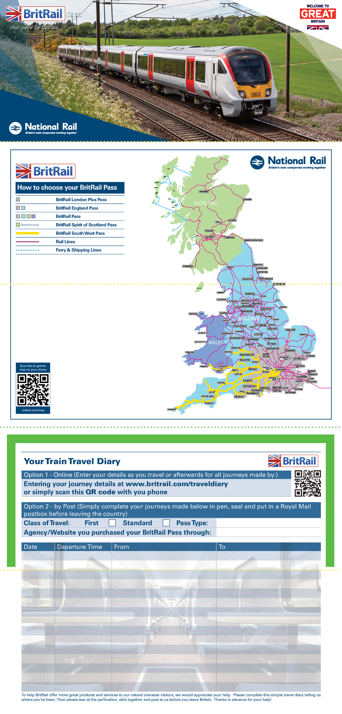 Great Brit Rail Ticket Holder 2022 - WALES ENGLAND SCOTLAND ...