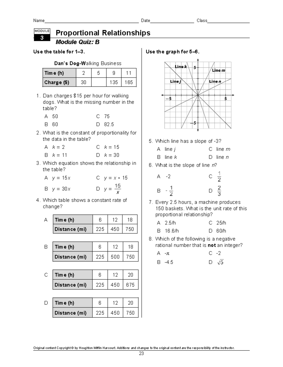 G8 Module Quiz B: Proportional Relationships (U2M03) - Studocu