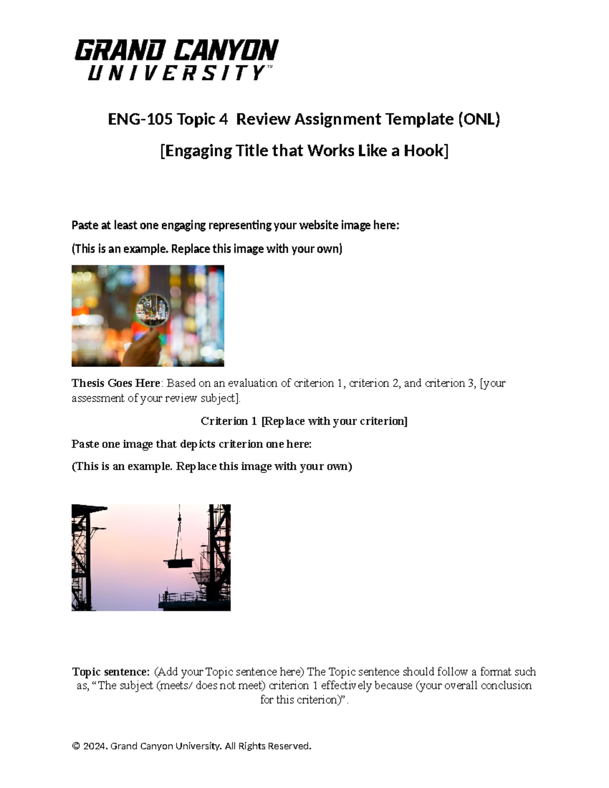 ENG-105ONL-T4-Review Assignment Template Guidelines and Structure - Studocu