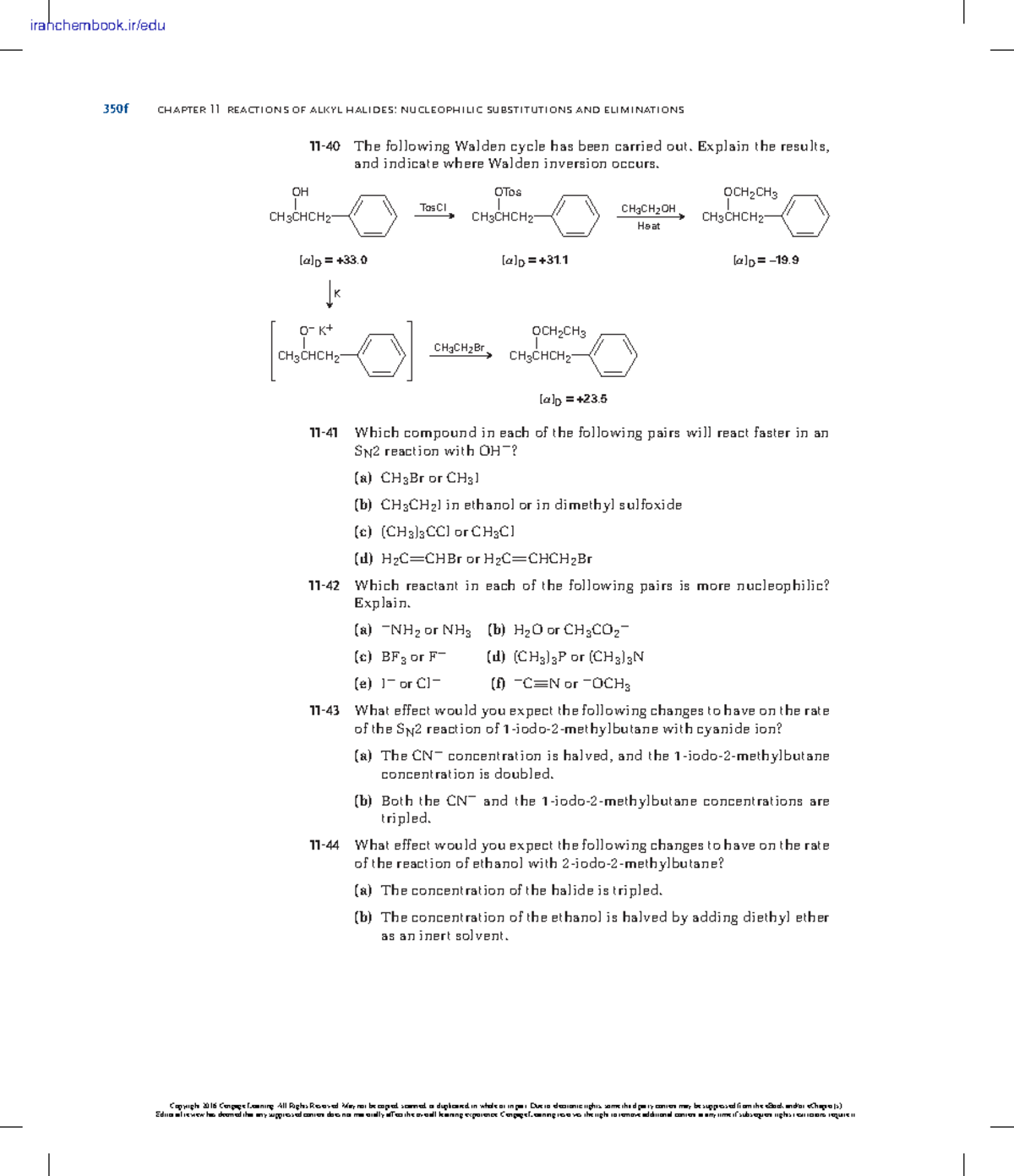 Ochem - Chapter 11 Problems - 350f chapter 11 reactions of alkyl halides: nucleophilic ...