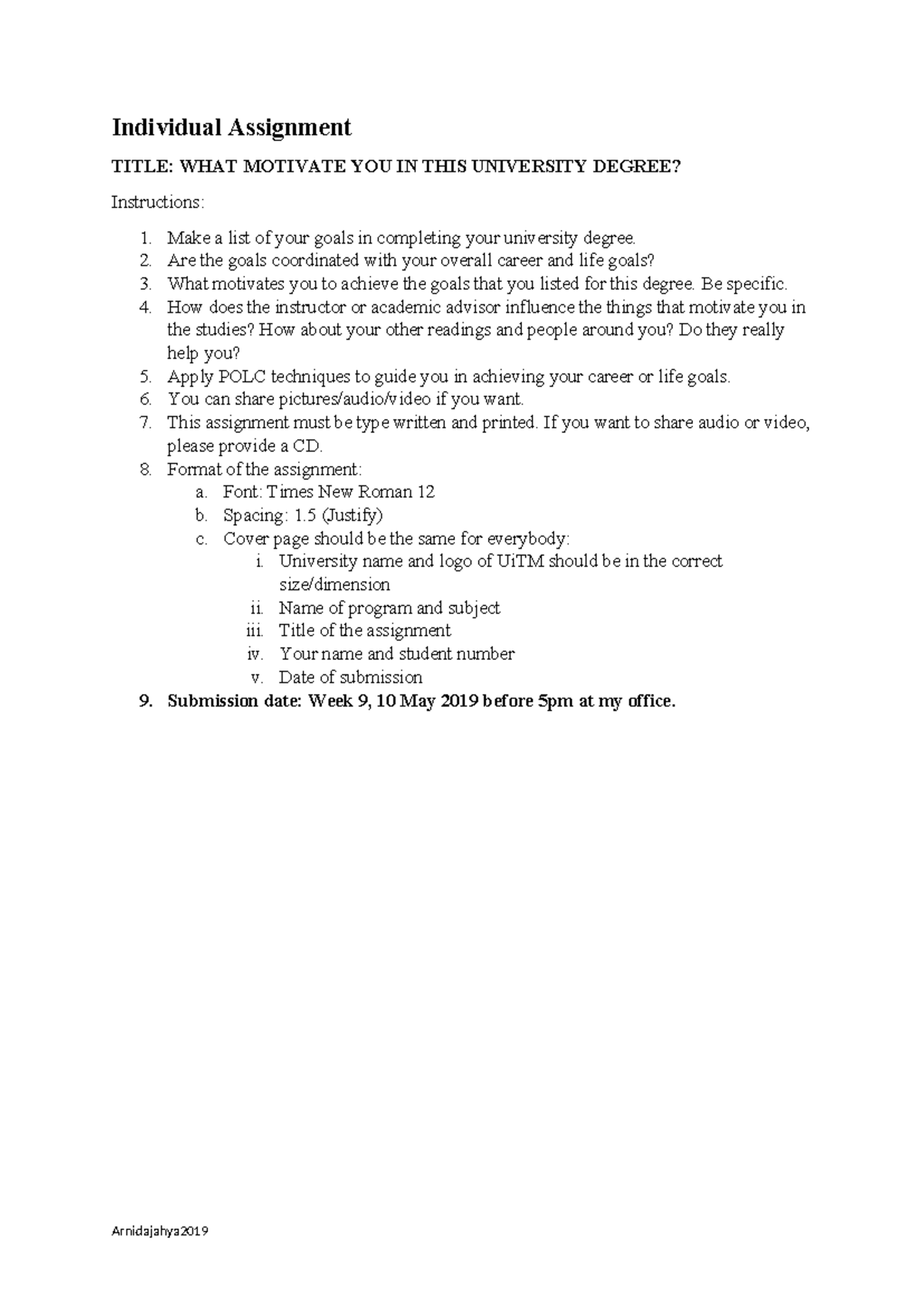 MGT400 Individual Assignment - Individual Assignment TITLE: WHAT ...