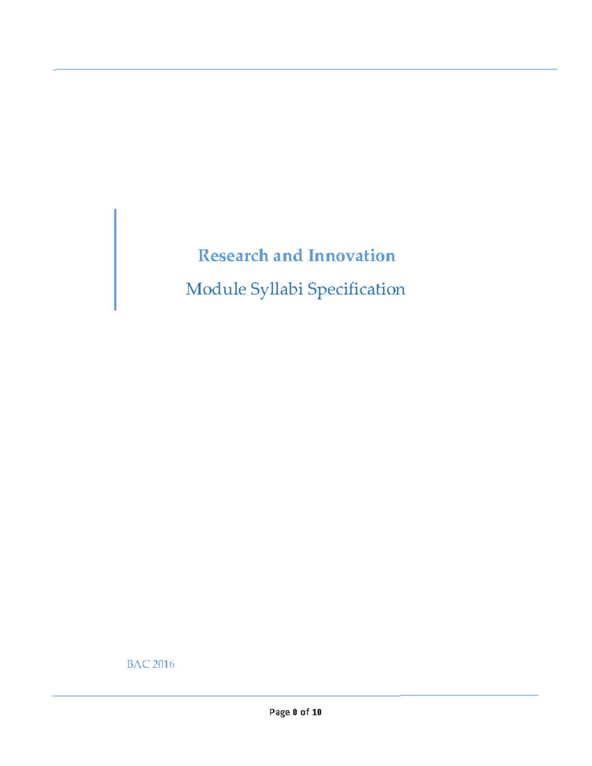 Research and Innovation syllabus - Research and Innovation Module ...