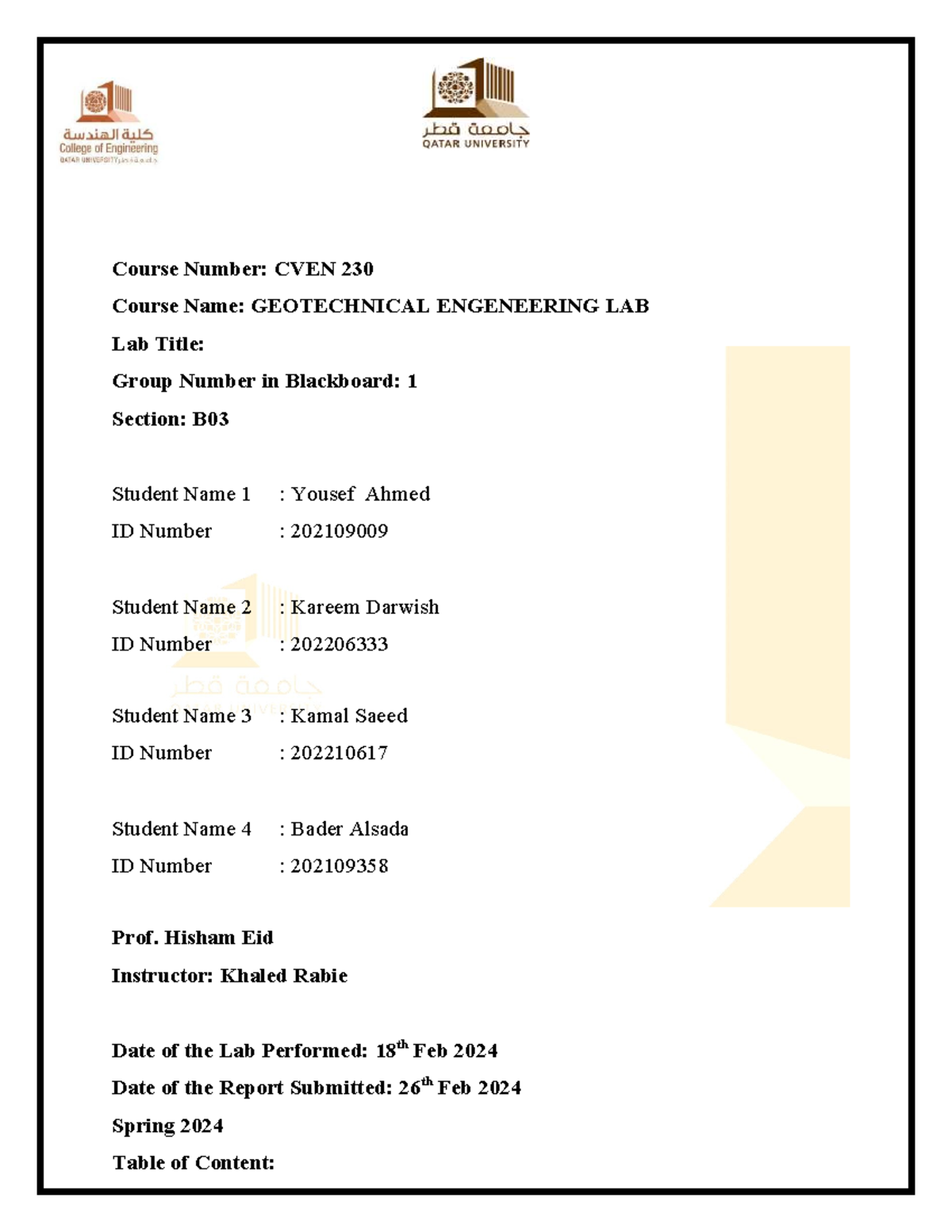 CVEN 230 Geotechnical Engineering Lab Report: Liquid Limit Test - Studocu
