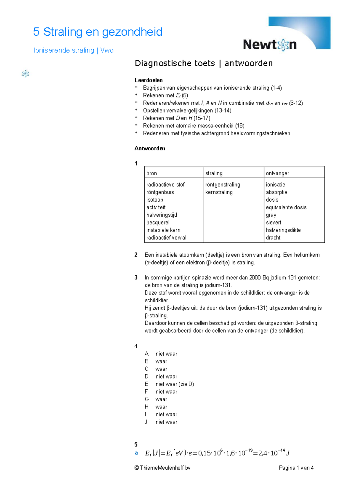 Diagnostische Toets Antwoorden: Straling en Gezondheid (5 VWO ...