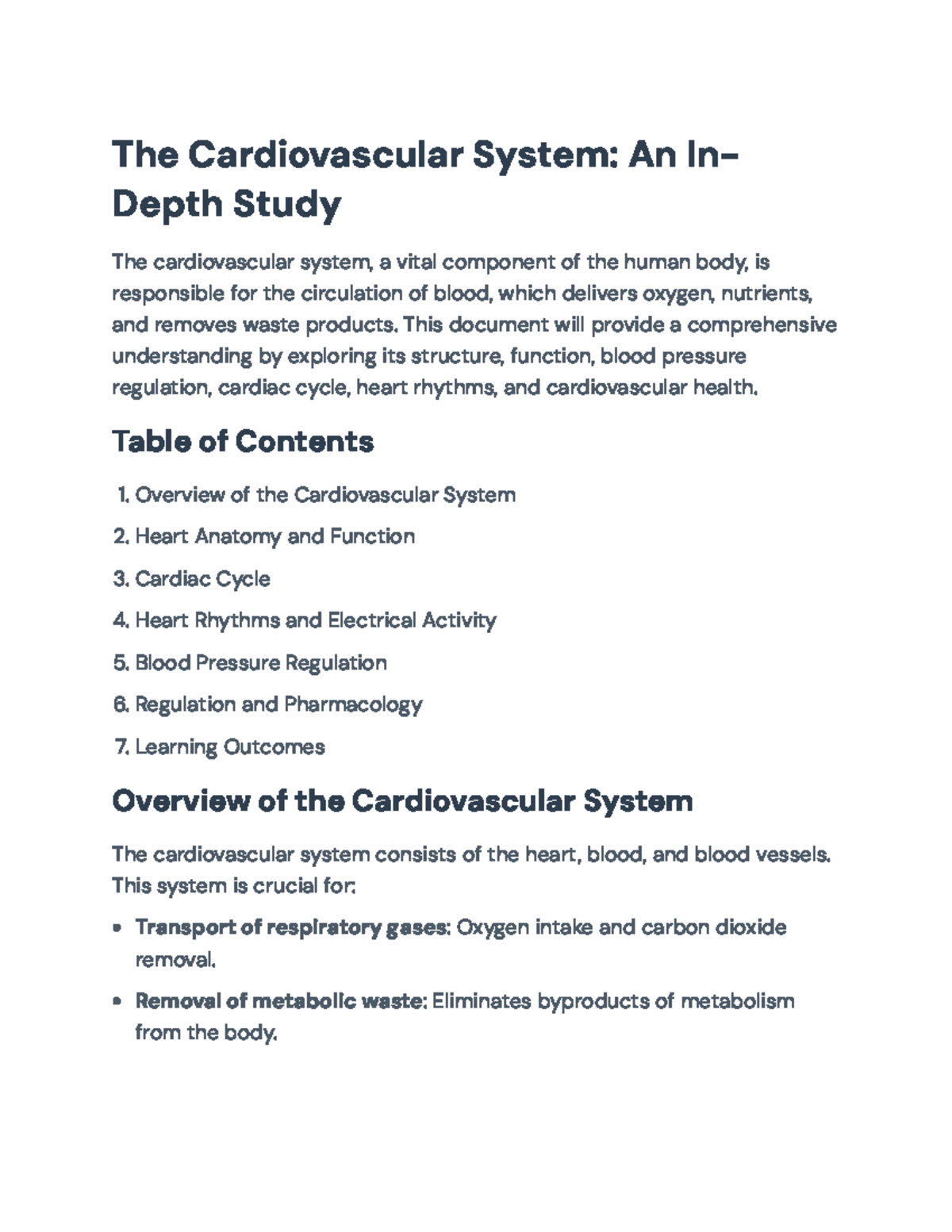 Cardiovascular System: Structure, Function, and Health Overview - The ...
