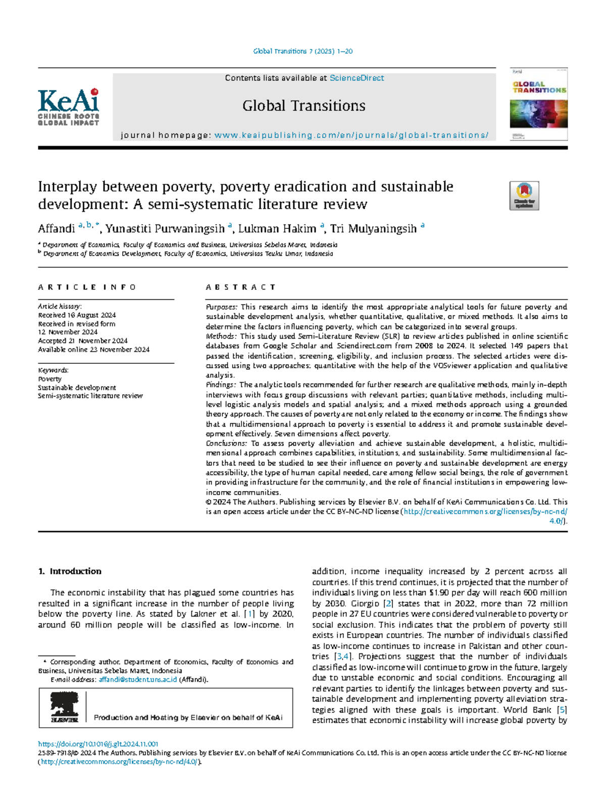 Interplay of Poverty, Eradication, and Sustainable Development: A SLR ...