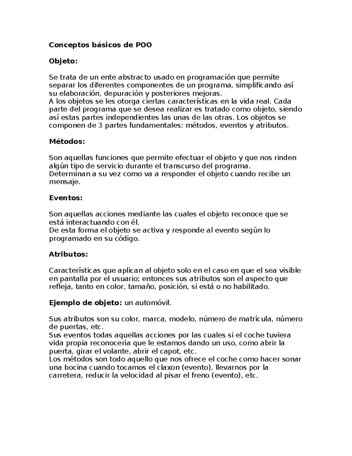 Conceptos básicos de POO - Tagged - Conceptos básicos de POO Objeto: Se trata de un ente ...