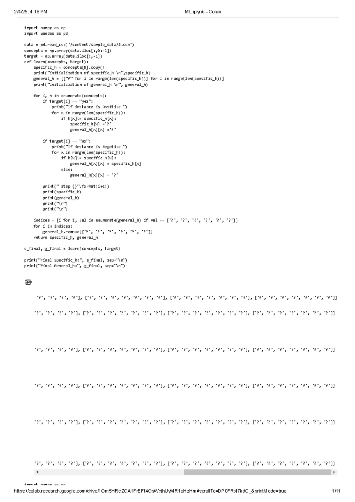 ML Lab - 123: Concepts and Implementation of Machine Learning Techniques - Studocu