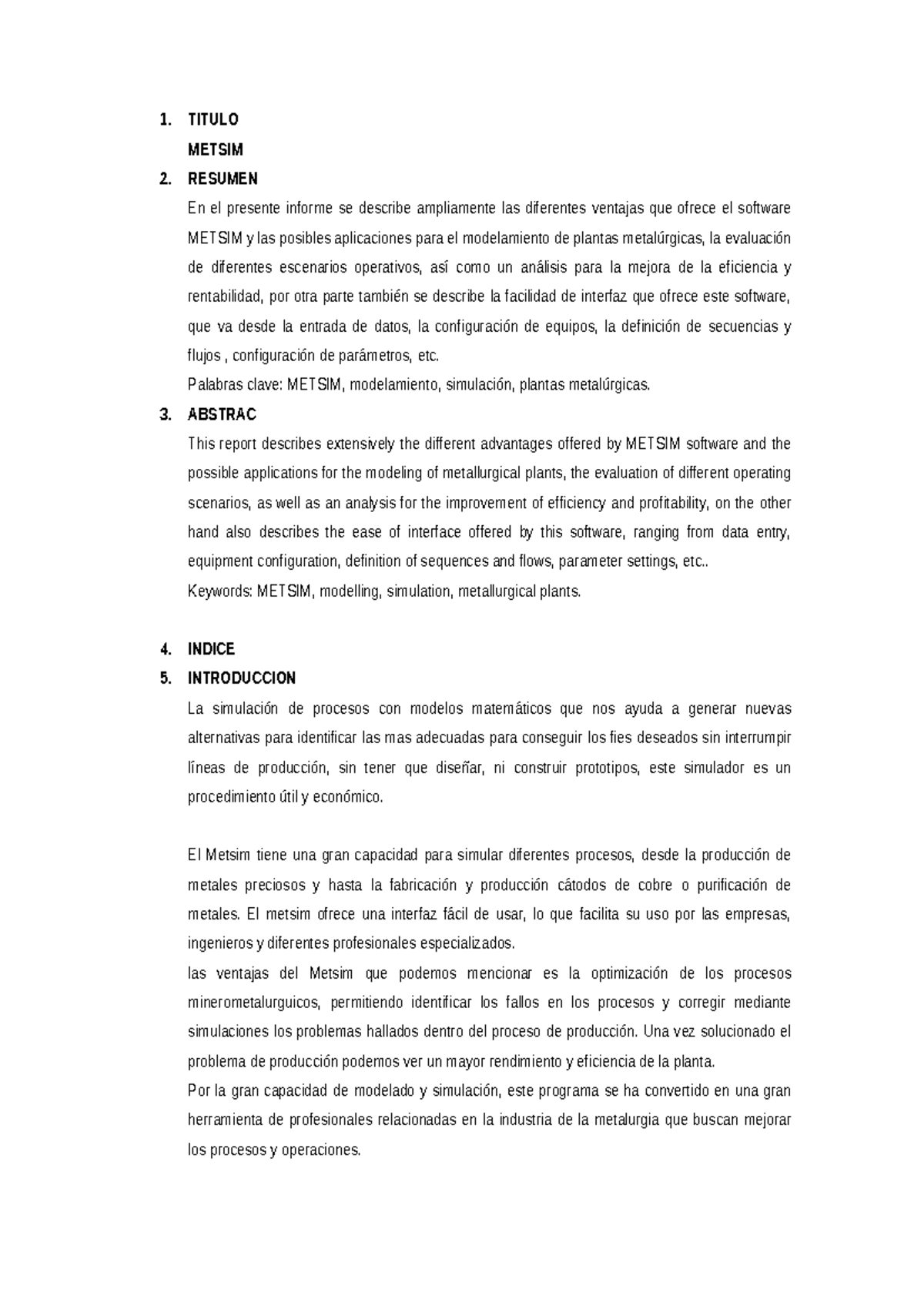 Ventajas y Aplicaciones del Software METSIM - METSIM - Studocu