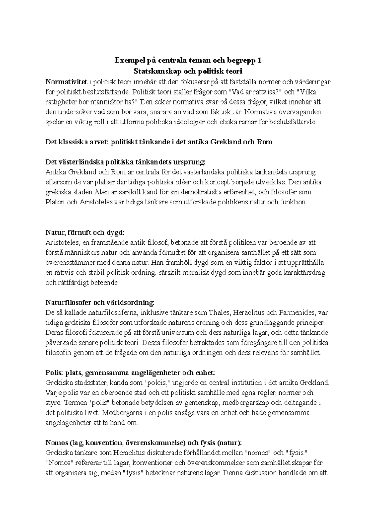 Politiska ideologier: Centrala teman och begrepp i politisk teori - Studocu